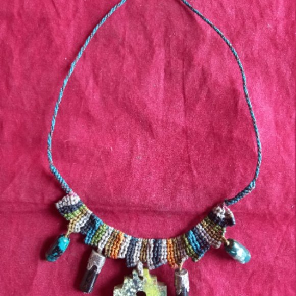 Jewelry | Peruvian Necklace Woven In Macrame Thread And Natural Stone ...